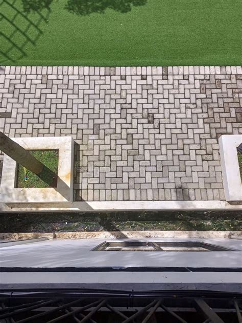 Block Paths And Synthetic Grass In The Playground Stock Image Image Of Synthetic Paths