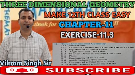 Three Dimensional Geometry Class 12th Exercise 11 3 Question 5 B To 13 A Ncert Cbse