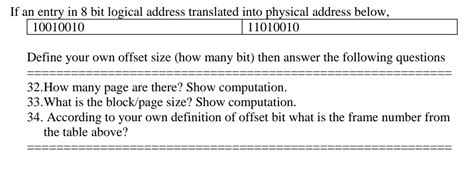 Solved If An Entry In Bit Logical Address Translated Into Chegg Com