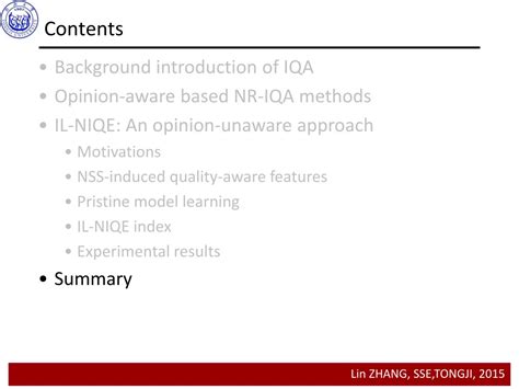 Ppt Natural Scene Statistics Based No Reference Image Quality Assessment Powerpoint