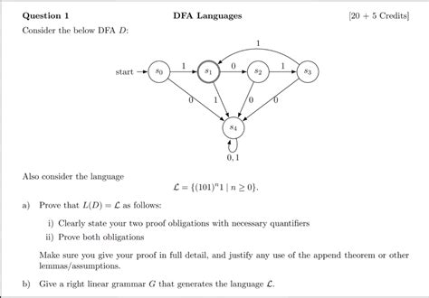Question 1 Dfa Languages 205 Credits Consider The