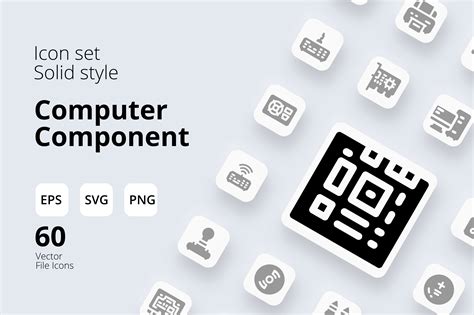 Computer Component Icon Set Solid Style Graphic By Taufik Ramadhan