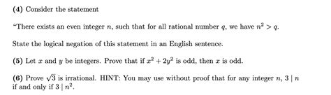 Solved Consider The Statement There Exists An Even Chegg