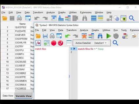 SPSS KEEP A Subset Of Variables Using KEEP Subcommand Under MATCH