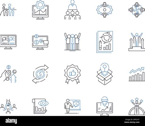 Engagement Stats Line Icons Collection Interaction Involvement Reach