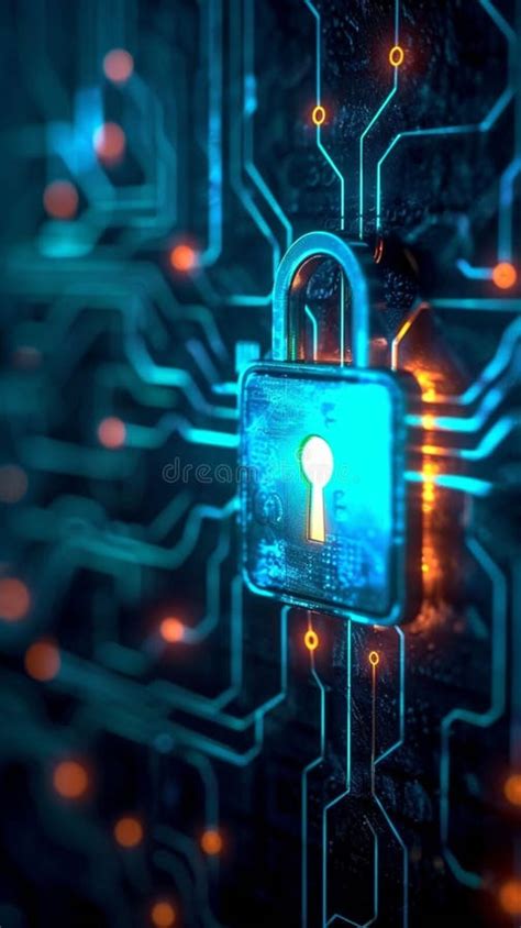 Cybersecurity Concept Digital Lock And Key On An Abstract Background