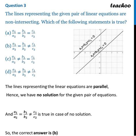 Class 10 The Lines Representing The Given Pair Of Linear Equations