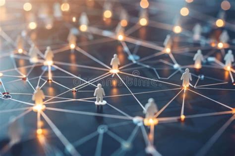 Abstract Image Depicting Interconnected Human Silhouettes Symbolizing Worldwide Networking And