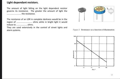 Light Dependant Resistors The Amount Of Light Chegg Com