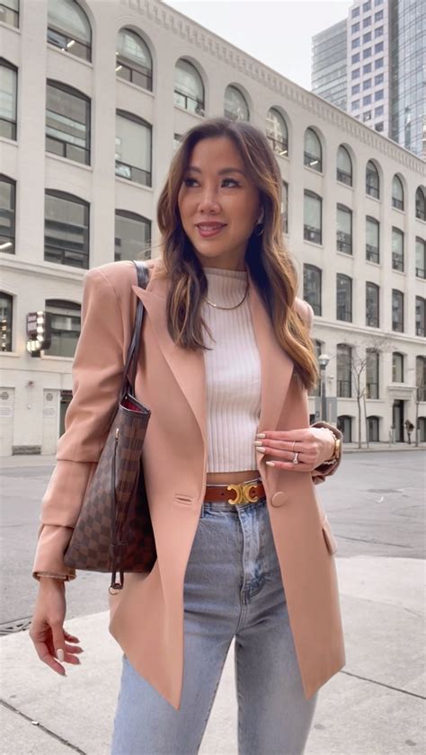 Casual Blazer Outfit With Camila Coelho Blazer Revolve Blazer Jeans