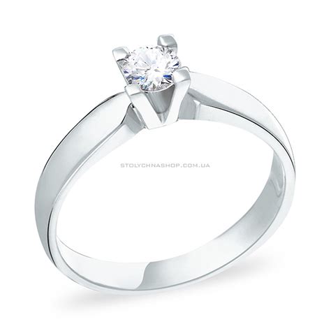Золота каблучка на заручини з діамантом арт К041007б
