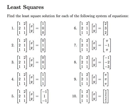 Solved Find The Least Square Solution For Each Of The Chegg Com