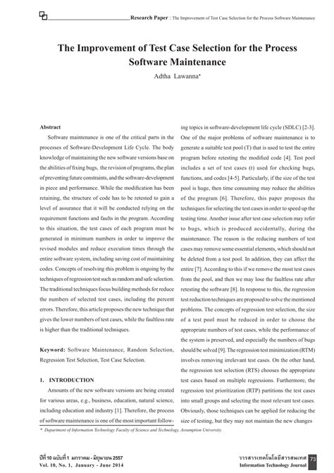 Pdf The Improvement Of Test Case Selection For The Process Software