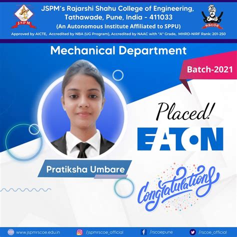 Jspms Rajarshi Shahu College Of Engineering On Linkedin Placements