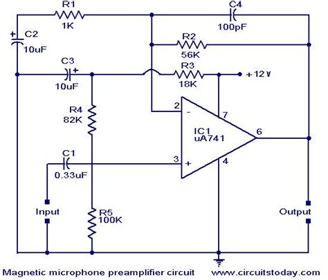 Magnetic Pickup Pre Amplifier Circuit