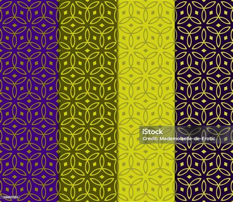 올리브 꽃 기하학적 패턴의 보라색 색상 세트 원활한 텍스처 색상 배경입니다 디자인 요소입니다 벡터 일러스트 레이 션 0명에 대한 스톡 벡터 아트 및 기타 이미지 Istock