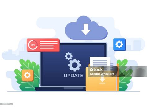 Upgrading Operating System Flat Illustration System Update System