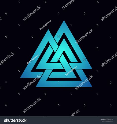Valknut Symbol Trinity Interwoven Triangles Vector Stock Vector Royalty Free 1774924172