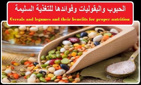 الحبوب والبقوليات وفوائدها للتغذية السليمة