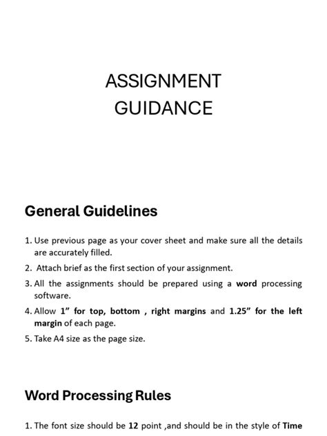 Assignment Guidance Mark Up Pdf
