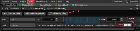 How To Add Setup Custom Scan In Thinkorswim Tos