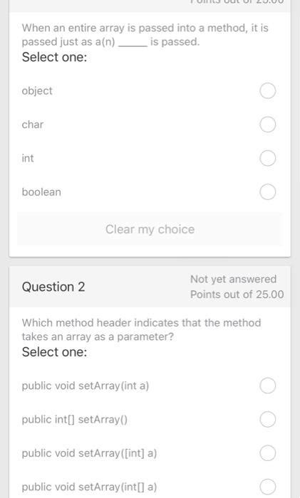 Solved When An Entire Array Is Passed Into A Method It Is