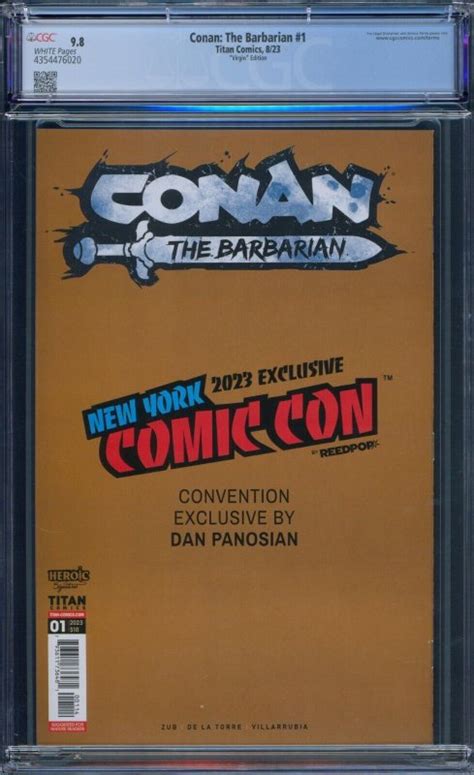 Conan The Barbarian 1 Cgc 98 Nycc Exclusive Virgin Variant Titan