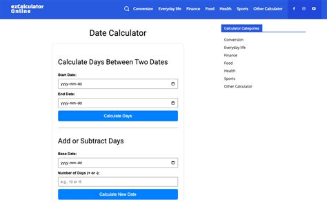 Date Calculator Days Between Dates Or Addsubtract