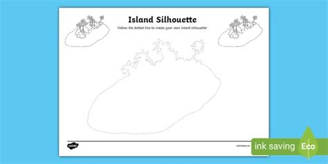 Island Silhouette Drawing Activity