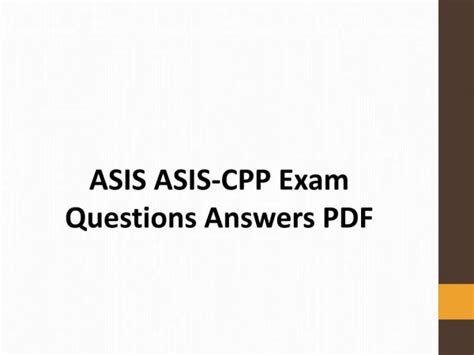 Ppt Asis Cpp Exam Questions Answers Powerpoint Presentation Free Download Id 7466412