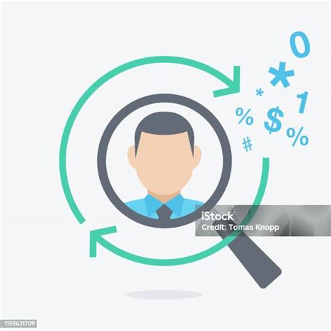 신입 사원 또는 핵심 인물을 찾는 돋보기로 헤드 헌팅 및 채용 플랫 심볼 개념에 대한 스톡 벡터 아트 및 기타 이미지 개념 개념과 주제 검색 Istock