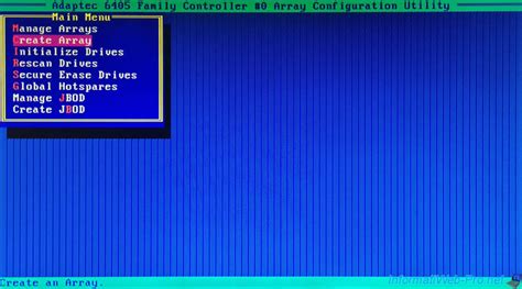 Presentation Of The Adaptec Configuration Utility Acu Of The Adaptec