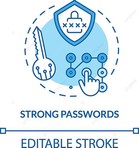 Strong Passwords Concept Icon Cybercrime Safety Privacy Vector Cybercrime Safety Privacy Png
