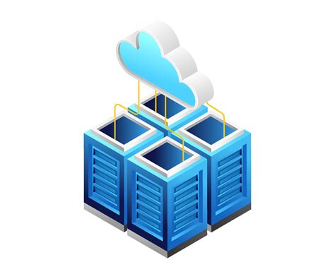 Concept Flat Isometric 3d Illustration Cloud Server Data Storage