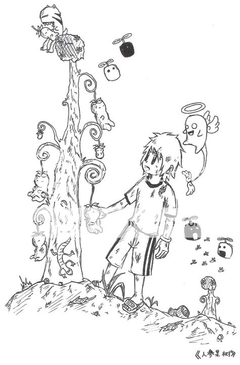 人参果树简笔画人参果怎么画简笔画 伤感说说吧
