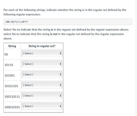 Solved For Each Of The Following Strings Indicate Whether Chegg