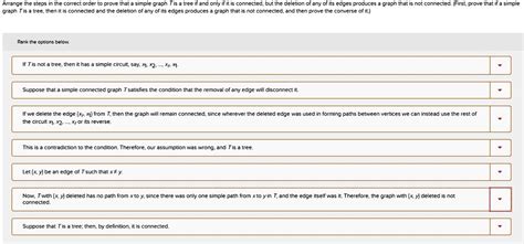 Solved Arrange The Steps In The Correct Order To Prove That A Simple