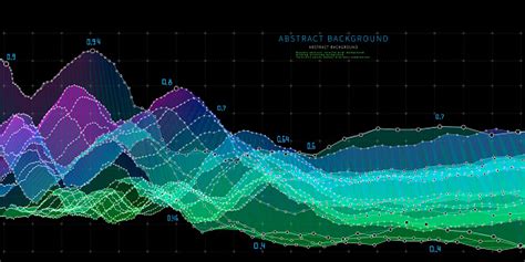 Abstract Background Poly Data Graph Grid From Dots And Lines On Black