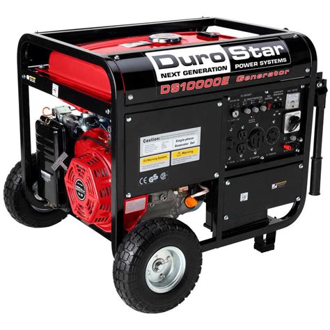 Durostar 10 000 Watt Gasoline Powered Electric Start Portable Generator With Wheel Kit Ds10000e
