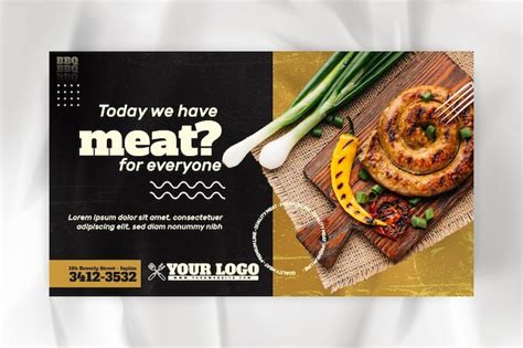 바베 큐 배너 서식 파일 무료 벡터