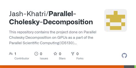 Github Jash Khatriparallel Cholesky Decomposition This Repository