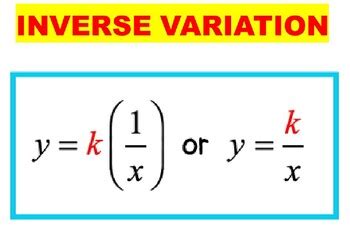Inverse Variation Proportion By Teacher Judy Getahun TPT