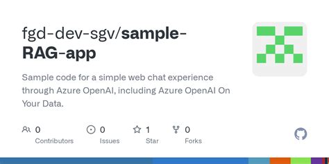 GitHub Fgd Dev Sgv Sample RAG App Sample Code For A Simple Web Chat Experience Through Azure