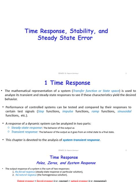 3 Time Response Stability And Steady State Error Pdf Damping Applied Mathematics