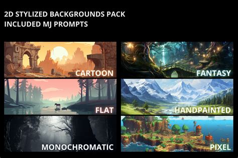 2d Stylized Backgrounds Pack Included Mj Prompts 2d 环境 Unity Asset
