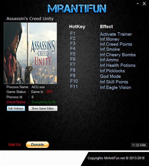 Assassin S Creed Unity Trainer V MrAntiFun Download Pc Cheat