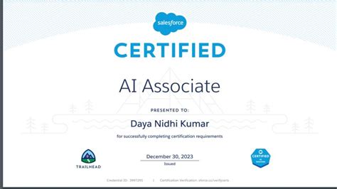 Daya Nidhi Kumar On Linkedin Salesforcecertified Aiassociate