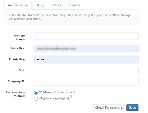 ConnectWise Manage Integration