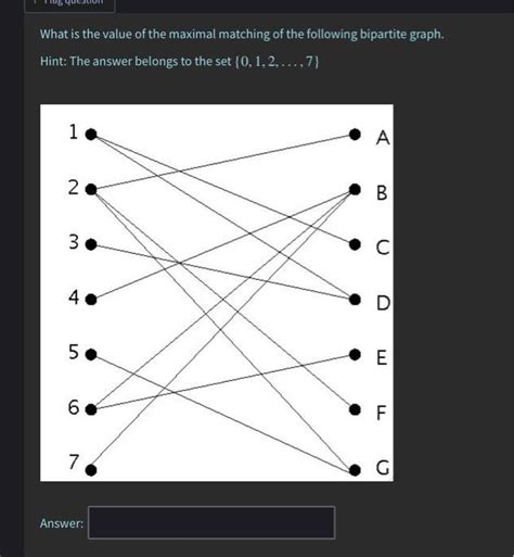 Solved What Is The Value Of The Maximal Matching Of The