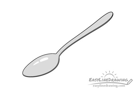 How To Draw A Spoon In Easy Steps EasyLineDrawing